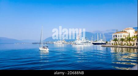 Port of resort town Tivat in Montenegro Stock Photo - Alamy