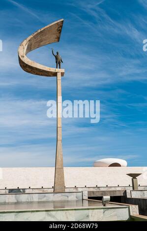 The statue of Juscelino Kubitschek, President and founder of Brasilia ...