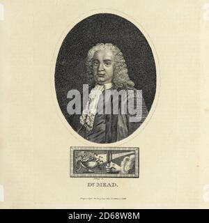 Richard Mead (1673-1754), portrait of the eminent 18th century ...