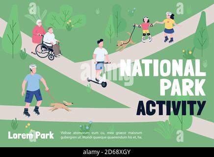 National park brochure template layout. Forest reserve. Flyer, booklet ...