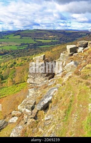 Curbar Edge near Calver, Derbyshire, Peak District National Park ...