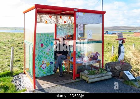 Bobby's bus stop - an unusual tourist attraction in Unst, Shetland ...