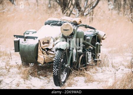 Red color russian soviet time moped Delta Stock Photo - Alamy