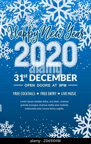 Banner text happy new year with graphic white flower frame ornate ...