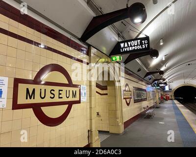 Metro train at Subway Museum station in Sydney New South Wales ...