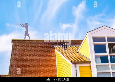 A modern peaceful rooftop space in an urban garden created in the ...