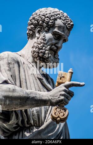 Detail of Saint Peter's Statue Holding Key to Heaven. Saint Peter's ...