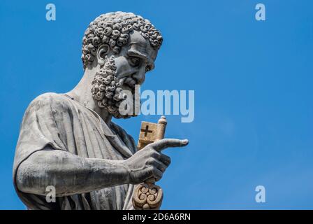 Detail of Saint Peter's Statue Holding Key to Heaven. Saint Peter's ...