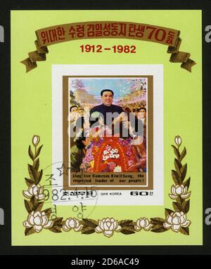 Stamp print in DPR Korea Stock Photo - Alamy