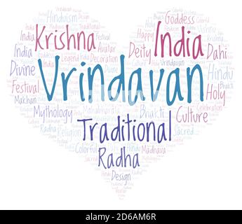 Vrindavan word cloud. Wordcloud made from letters and words only Stock ...