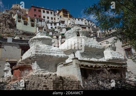 Buddhist monastery Spituk (Petub) Gonpa on the mountain above the ...