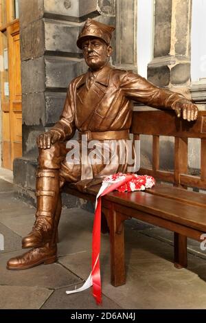 Statue of the Polish tank commander General Stanisław Maczek who fought ...