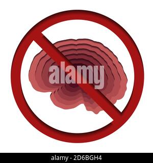 Brain with prohibition sign, stop thinking colored icon ...