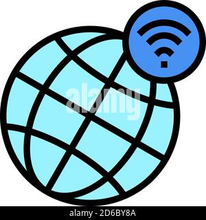 worldwide wifi connection color icon vector illustration Stock Vector ...