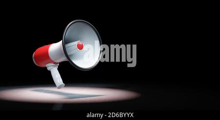 Bullhorn Spotlighted on Black Background Stock Photo - Alamy