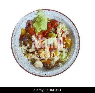 Israel Ptitim casserole with chicken and vegetables . Middle Eastern ...