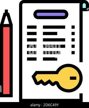 turnkey work agreement color icon vector illustration Stock Vector ...