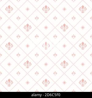 Seamless pattern. Modern geometric ornament with royal lilies. Classic ...