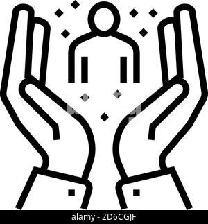 invaluable employee line icon vector black illustration Stock Vector ...