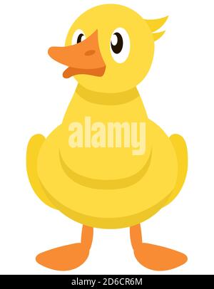 Duck front view. Farm animal in cartoon style Stock Vector Image & Art ...