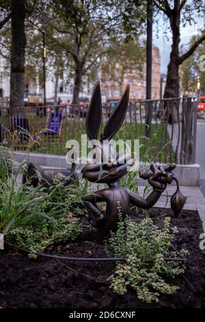Bronze Statue of Bugs Bunny in Leicester Square, London, UK Stock Photo ...