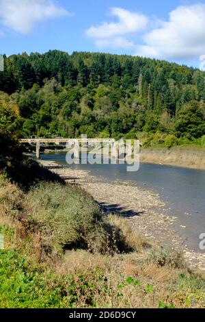 Tintern Abbey and Bridge Over the River Wye in South Wales Stock Photo ...