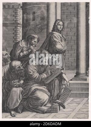 The Group (1523), an engraving by Agostino Veneziano based on a detail ...