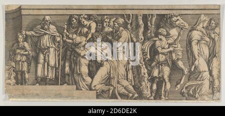 Statue of Niobe and her Worshippers, with Apollo and Diana and other ...