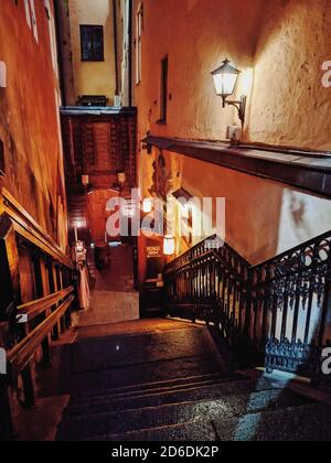 Stockholm, Sweden, entrance of the Viking restaurant "Aifur Stock Photo ...