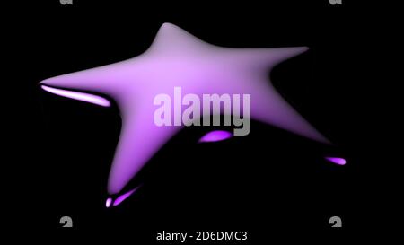 3d violet star on color background. Render and illustration of golden ...