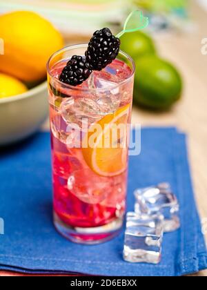 One glass of chilling drink decorated with cranberries Stock Photo - Alamy