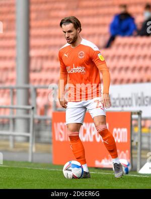 Luke Garbutt #29 of Blackpool in action during the game during the Sky ...