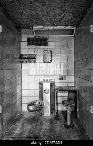 toilet, sink, prison cell, cellhouse, Alcatraz Prison, United States ...