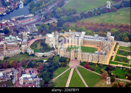 Aerial view of Windsor Castle, with St George's Chapel in the Stock ...