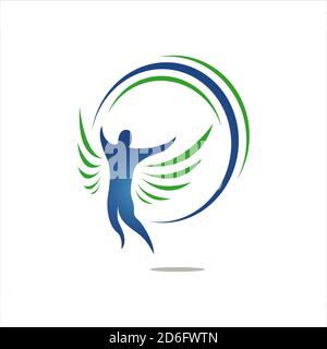 flying man logo Stock Vector Image & Art - Alamy