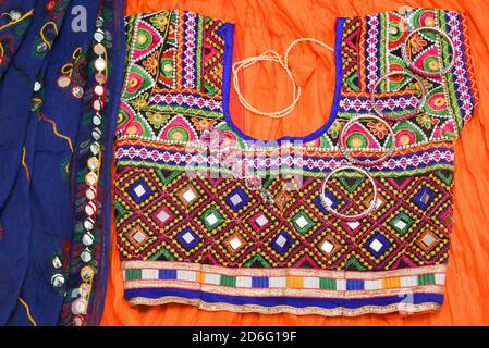 Colourful Indian traditional ethnic ware for woman or girls Gujarat ...