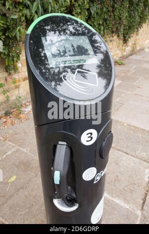 Closeup of a Source London EV charging point in Richmond Upon Thames ...