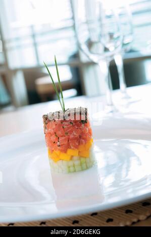 Fish plate mix with salmon and caviar Stock Photo - Alamy