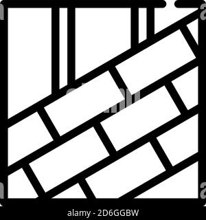 roof tiles laying line icon vector. roof tiles laying sign. isolated ...