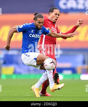 Virgil van Dijk of Liverpool and Dominic Solanke of Tottenham Hotspur ...