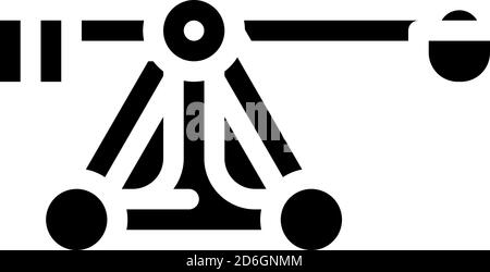 medieval catapult weapon glyph icon vector. medieval catapult weapon ...