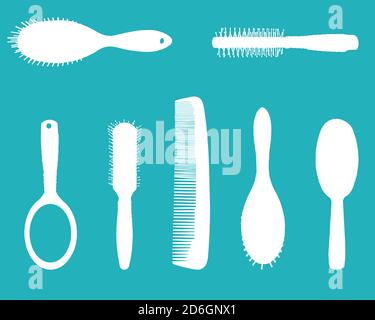 A graphic illustration of A hair comb for use as an icon, logo or web ...