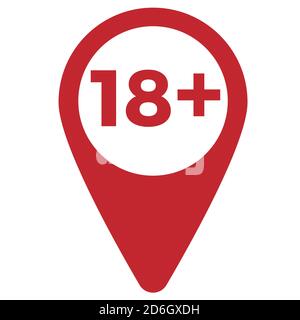 Red drop icon pointer with age limit 21 Stock Vector Image & Art - Alamy