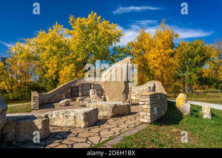 The Elzear-Goulet Memorial Park with fall foliage color in St. Boniface ...