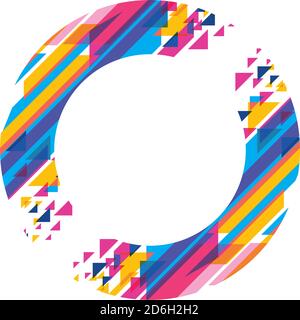 modern circle frame multicolored and striped vector design Stock Vector ...
