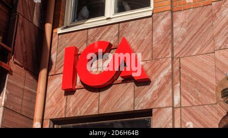 ICA supermarket entrance. ICA is a swedish grocery store that sells ...