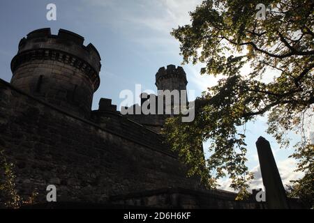 Buildings in Old Calton cemetery, opened in 1718, Edinburgh, Scotland ...