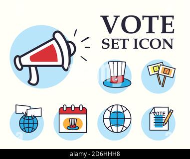 vote megaphone line style icon vector illustration design Stock Vector ...