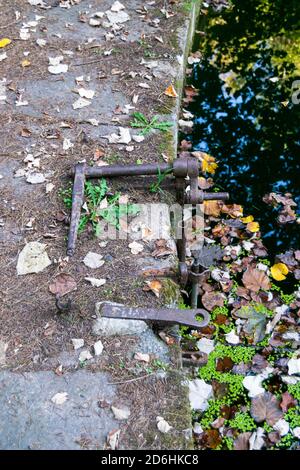 Cast iron lock gate mechanism Stock Photo - Alamy