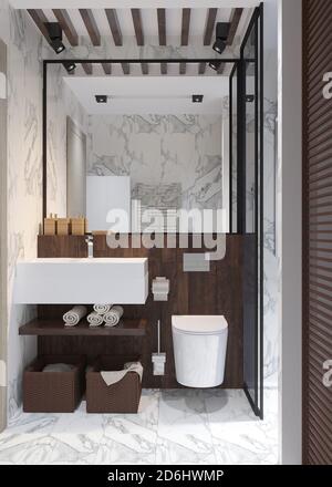 Marble bathroom counter table top with mock-up space for montage your ...